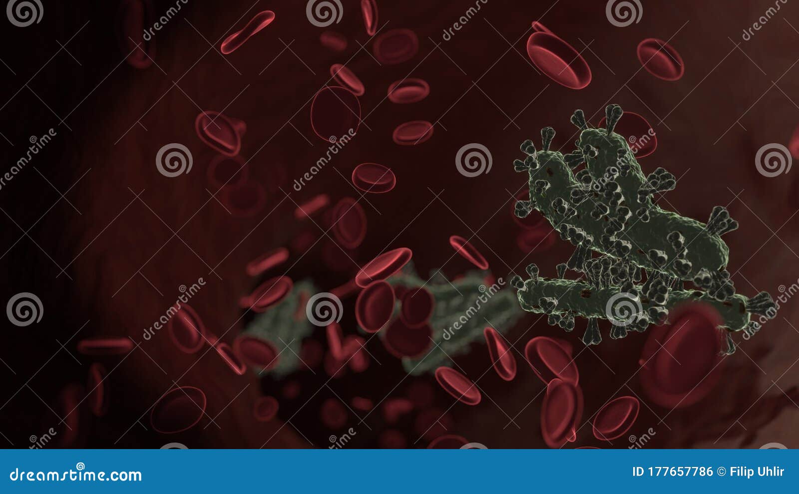 Microscopic 3D Rendering View of Virus Shaped As Symbol of Plane ...
