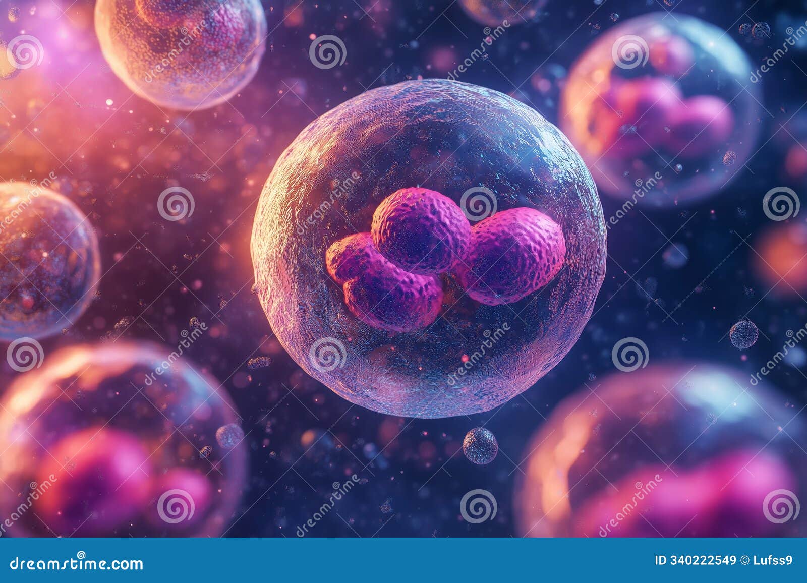 Microscopic Detailed Illustration of Exosomes in a Cellular Environment ...