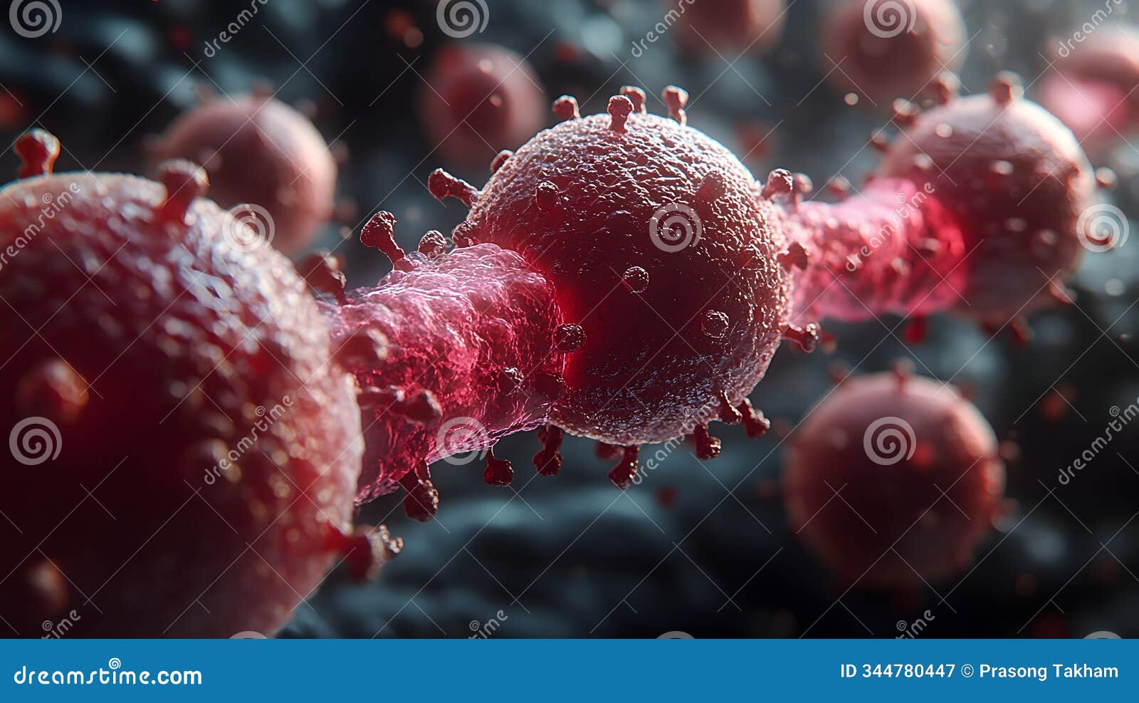 Microscopic Digital Depicting the Detailed Cellular Structure and Transmission of Viral or ...