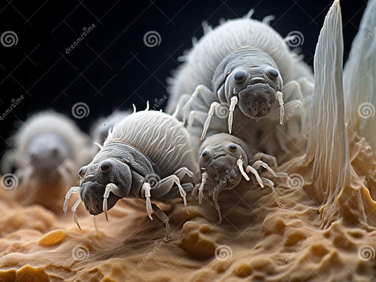 Microscopic dust mites stock illustration. Illustration of pest - 283111662
