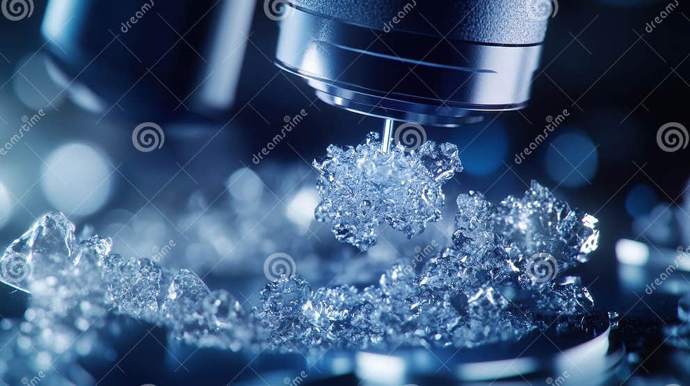 Microscopic Examination of Crystalline Structures in Science Stock ...