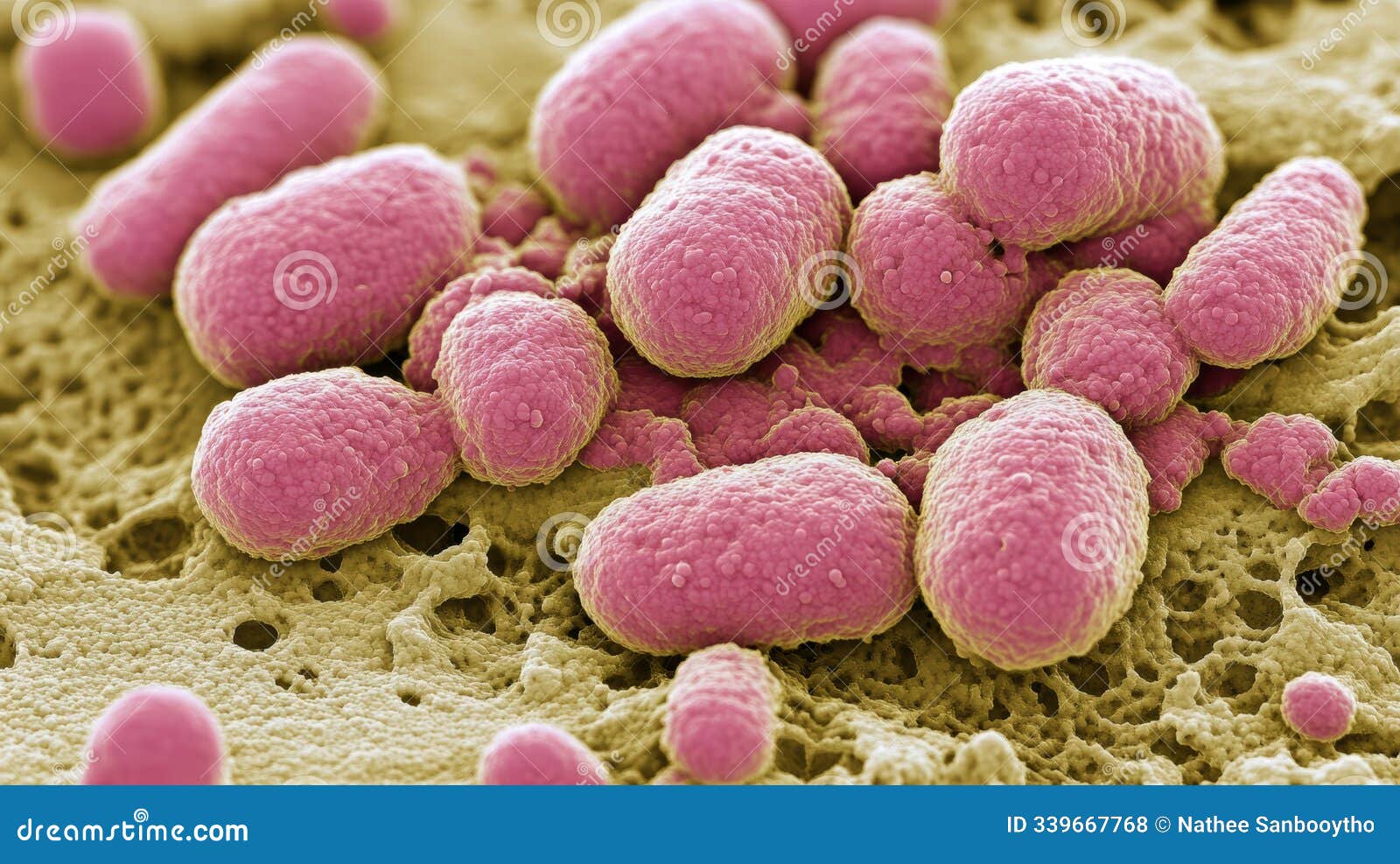 Microscopic Exploration, a Cluster of Pink Bacteria in Vivid Detail ...