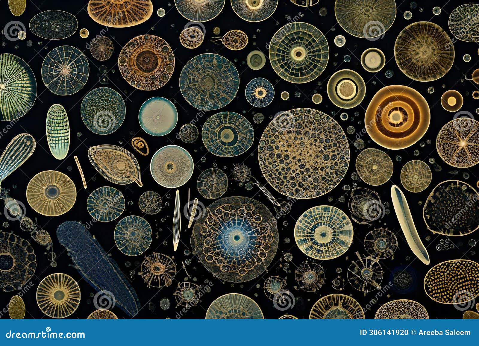 A Microscopic Exploration Of Diatoms In A Water Sample, Stock ...