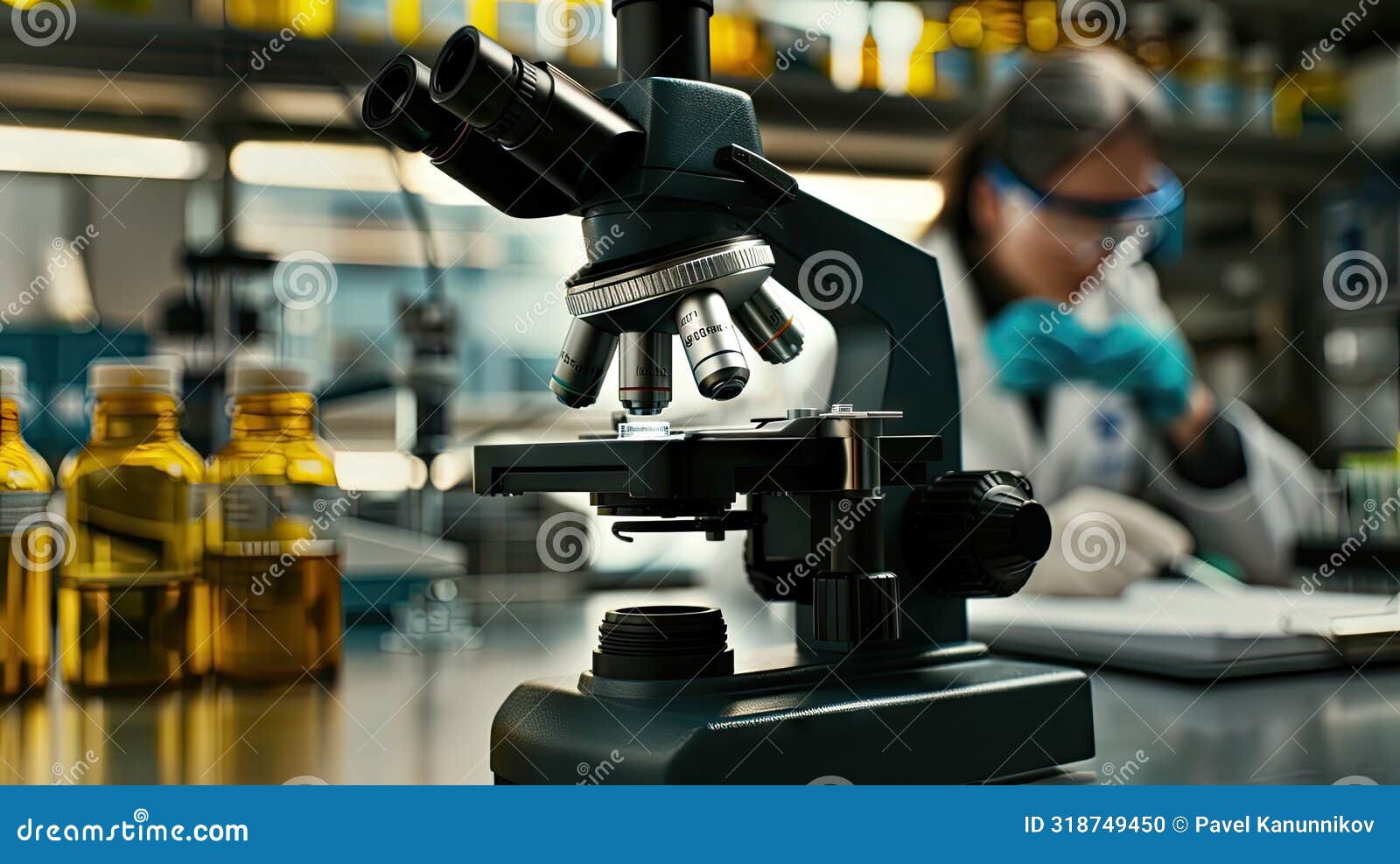 Microscopic Exploration: Discovering Worlds Beyond Stock Photo - Image ...