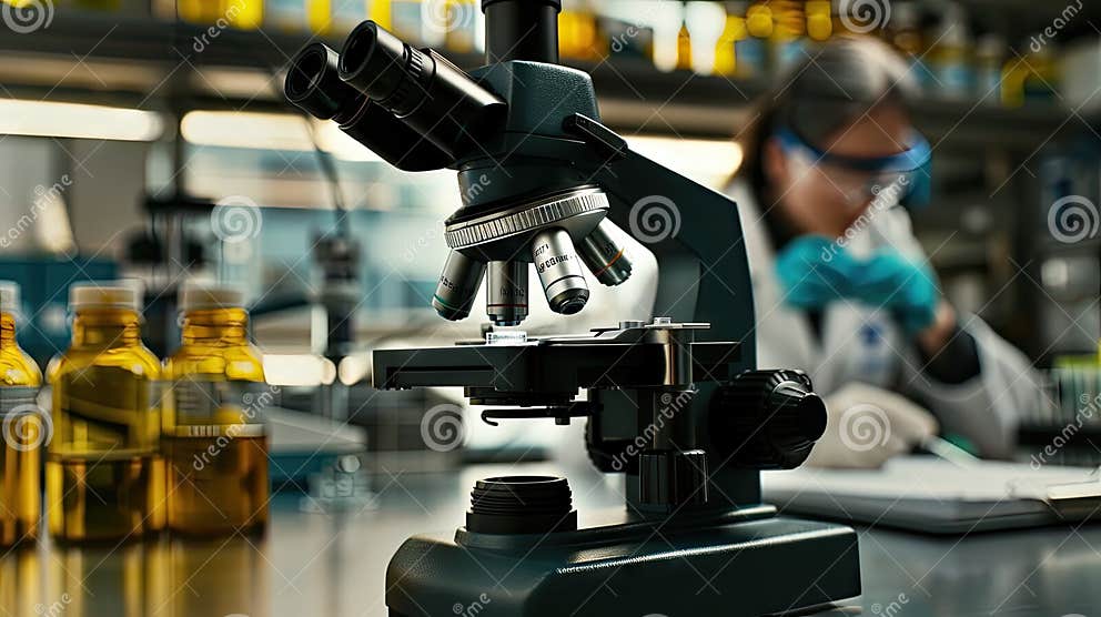 Microscopic Exploration: Discovering Worlds Beyond Stock Photo - Image ...