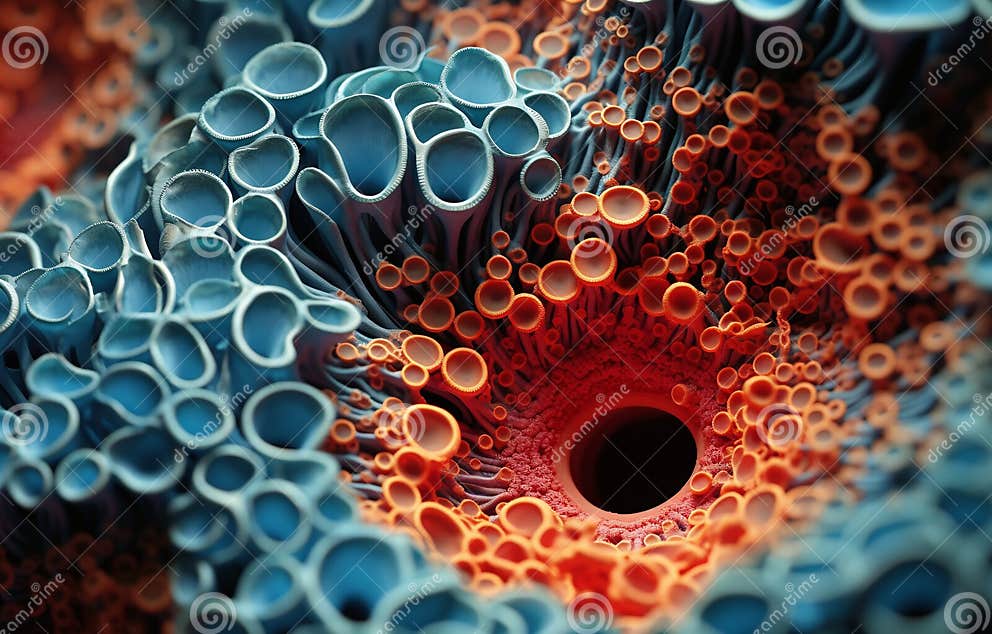 Microscopic Frontier: a Vivid Landscape of Organic Textures Stock ...