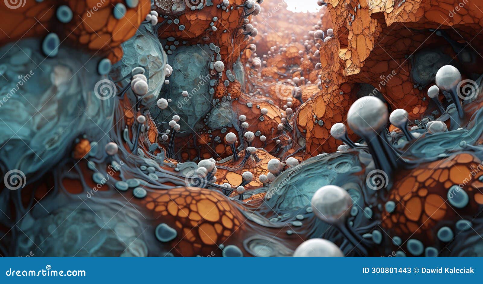 Microscopic Frontier: a Vivid Landscape of Organic Textures Stock ...