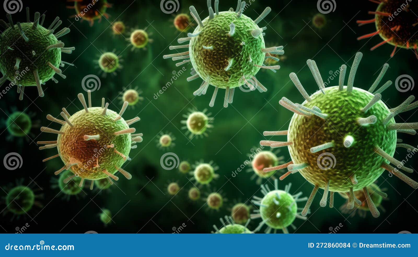 Microscopic Germs and Pathogens. 3d Render Stock Illustration ...