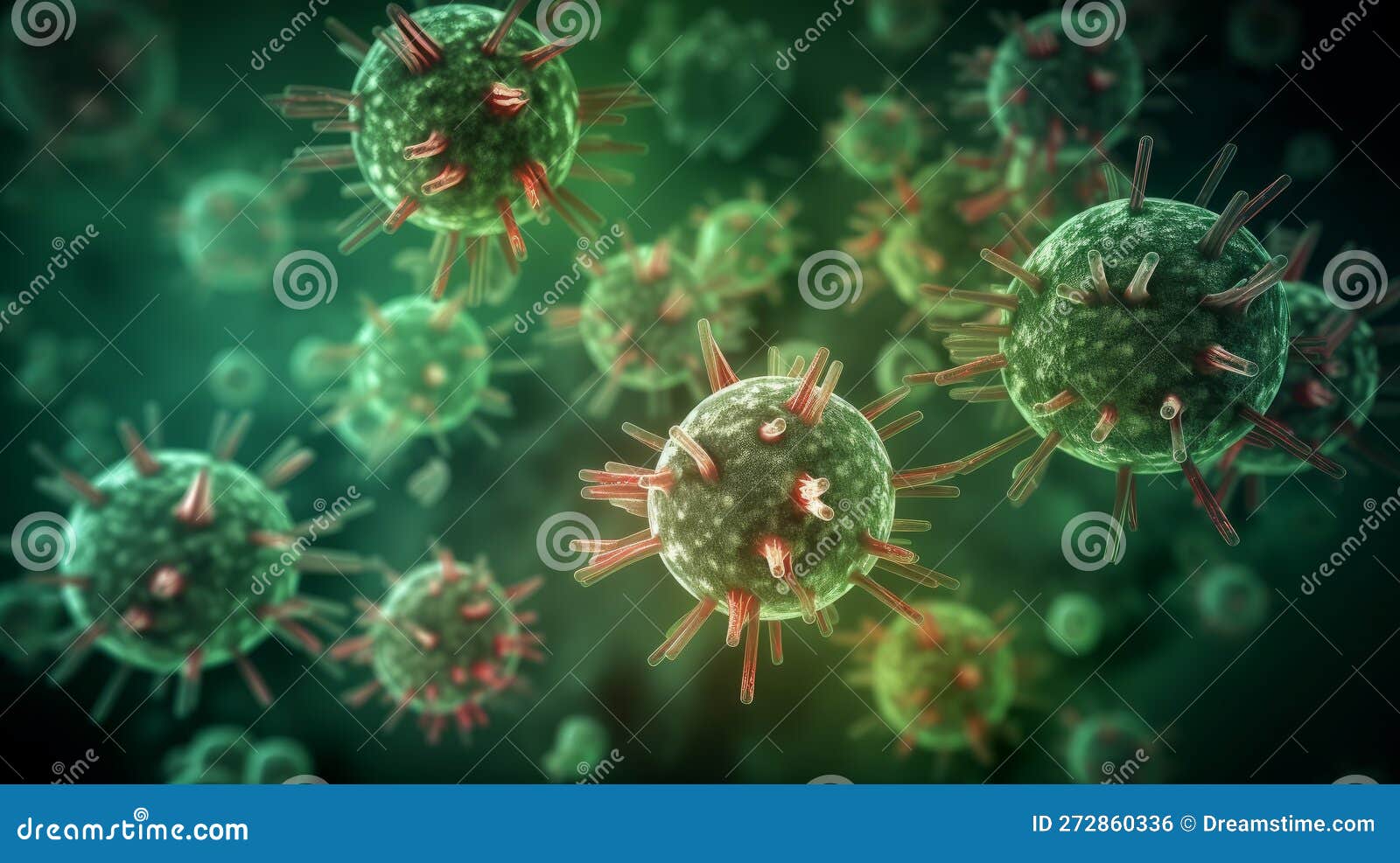 Microscopic Germs and Pathogens. 3d Render Stock Illustration ...