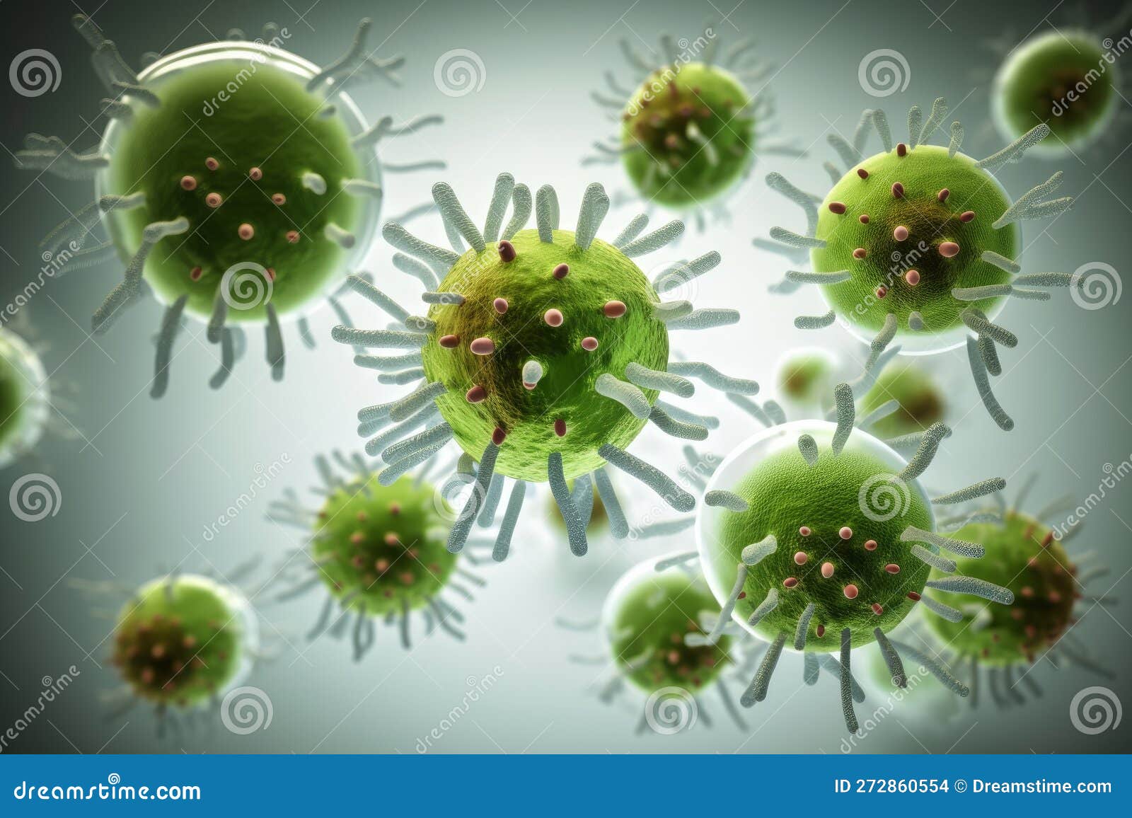 Microscopic Germs and Pathogens. 3d Render Stock Illustration ...