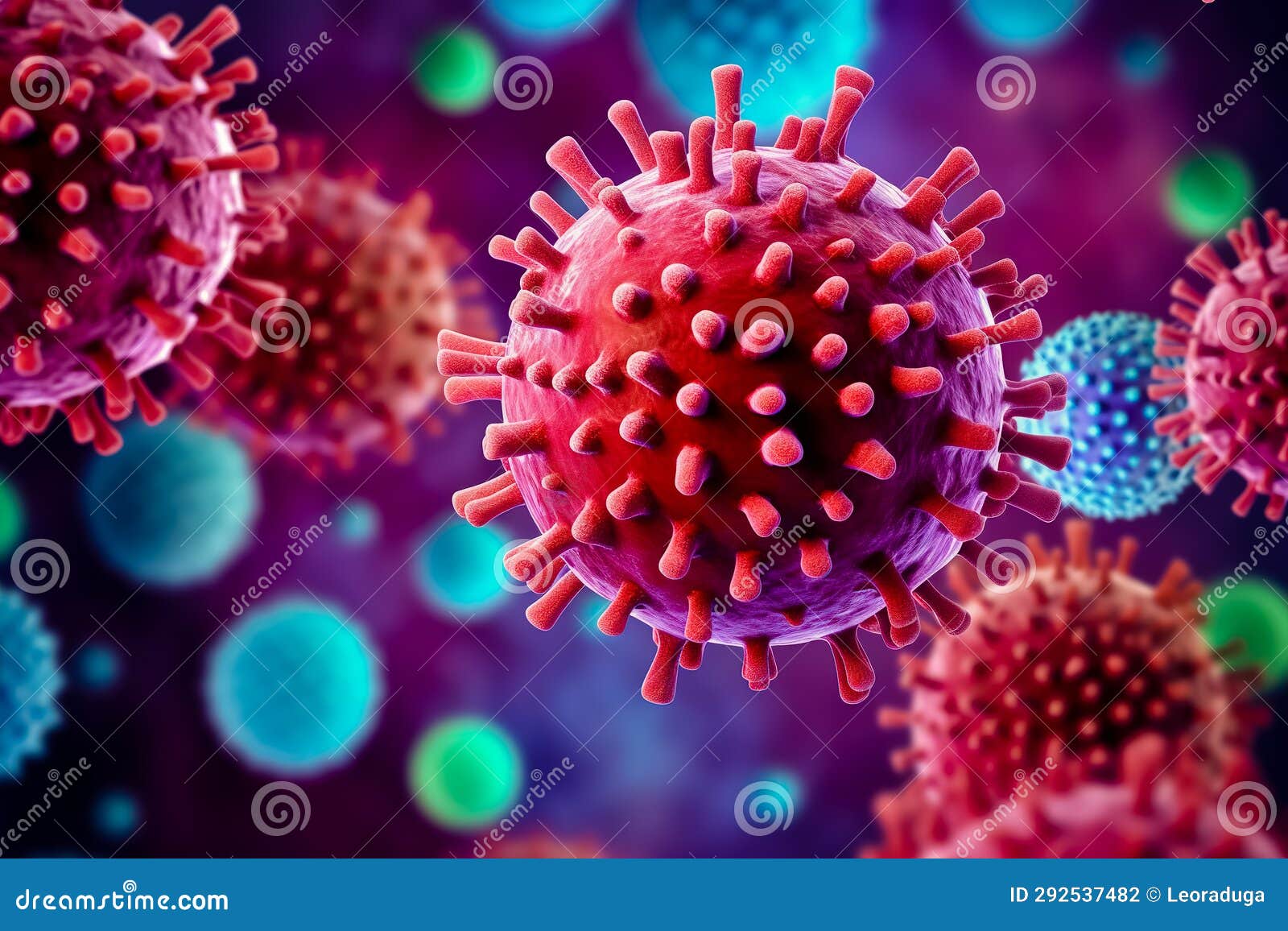 Microscopic Germs and Pathogens. Generative AI Stock Illustration ...