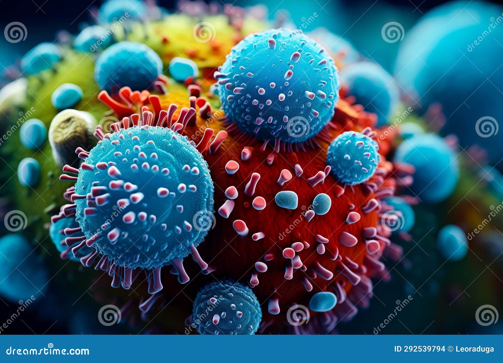 Microscopic Germs and Pathogens. Generative AI Stock Illustration ...