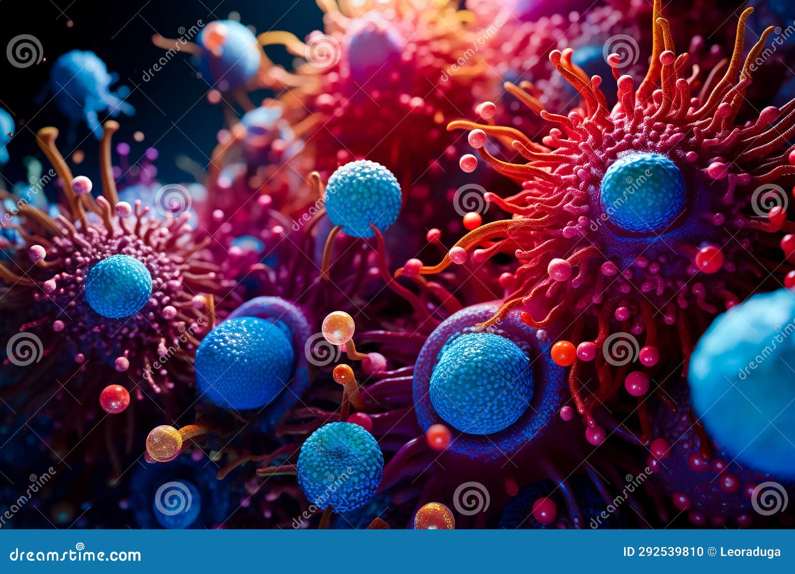 Microscopic Germs and Pathogens. Generative AI Stock Illustration ...