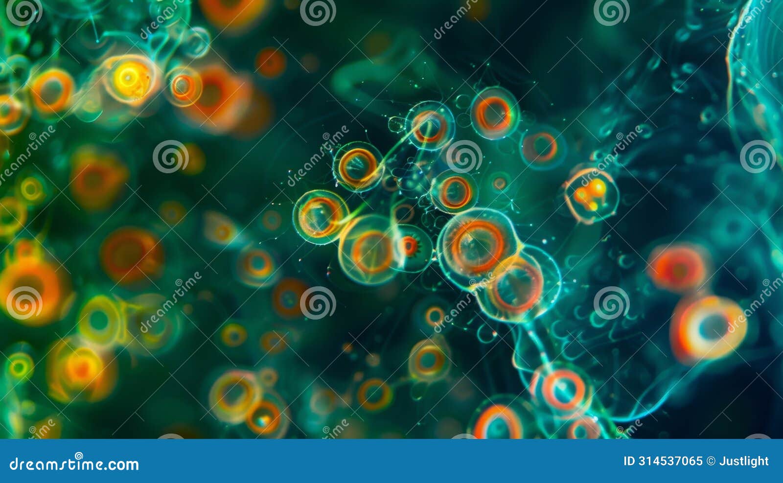 A Microscopic Glimpse of Translucent Green Plankton Highlighted with ...