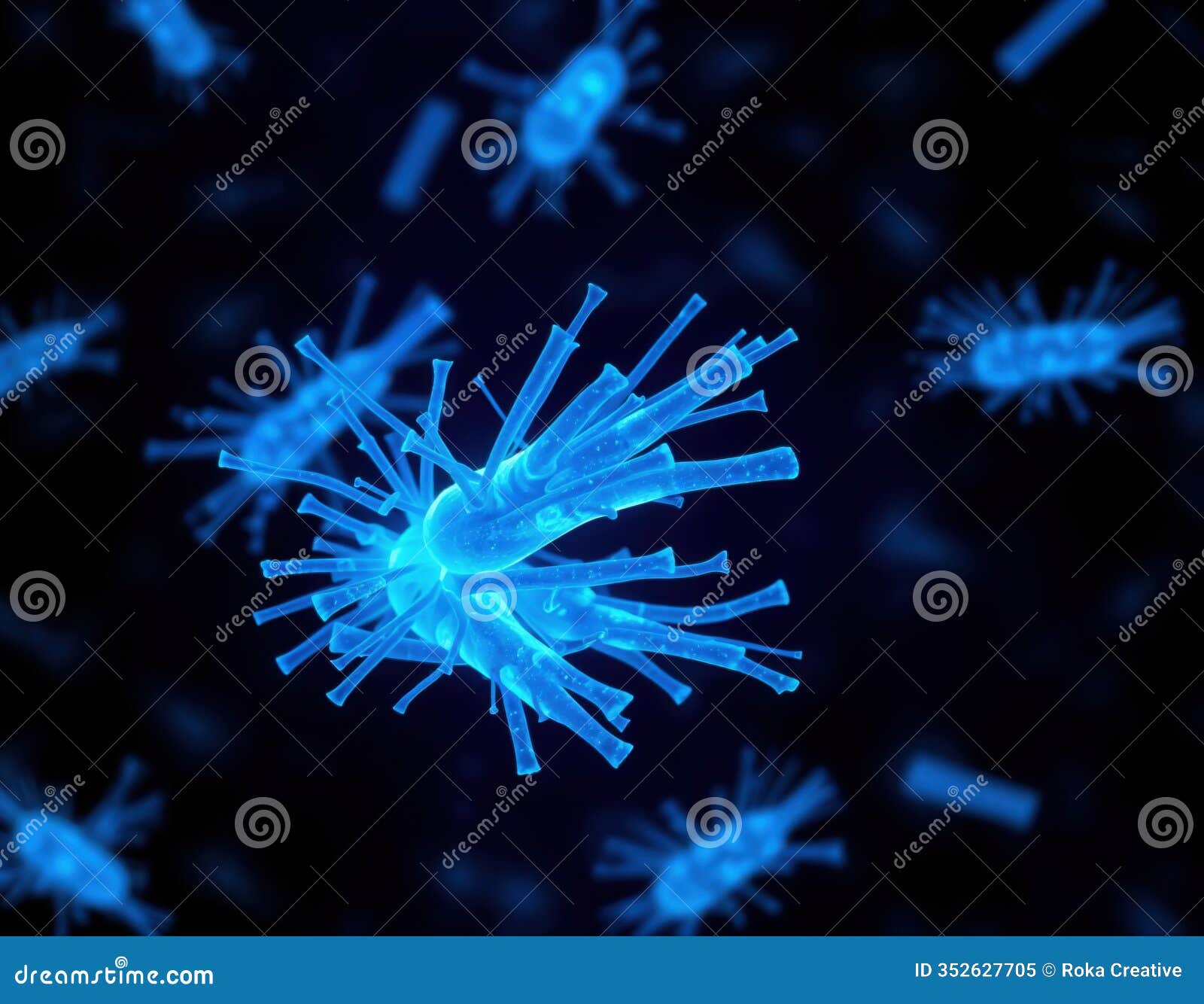"Microscopic Glow: Illuminating Bacterial Life" Stock Illustration ...