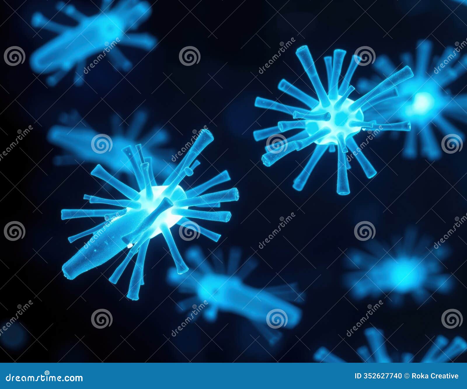 "Microscopic Glow: Illuminating Bacterial Life" Stock Illustration ...