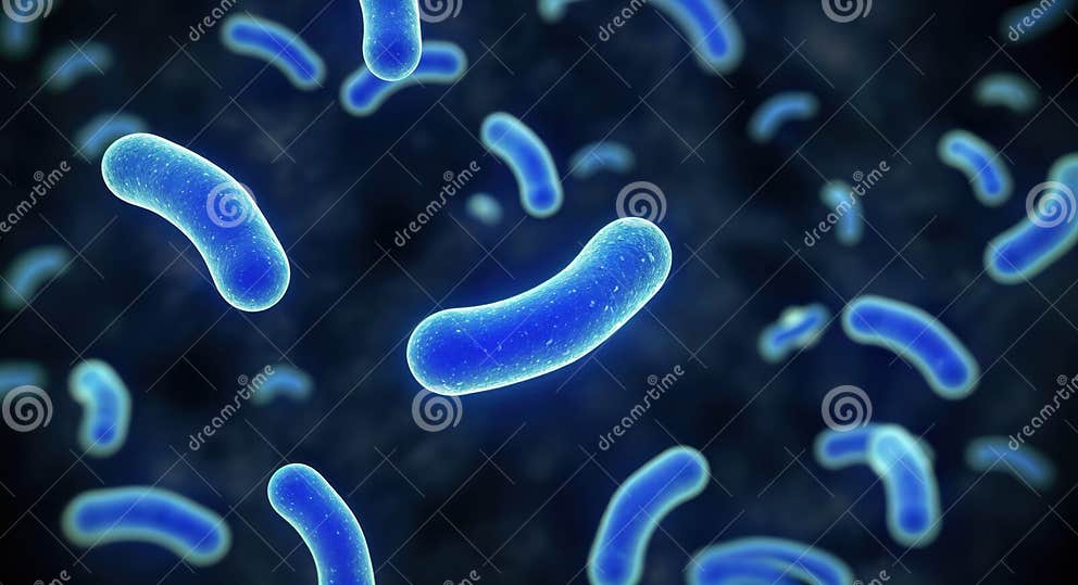 "Microscopic Glow: Illuminating Bacterial Life" Stock Illustration - Illustration of glowing ...