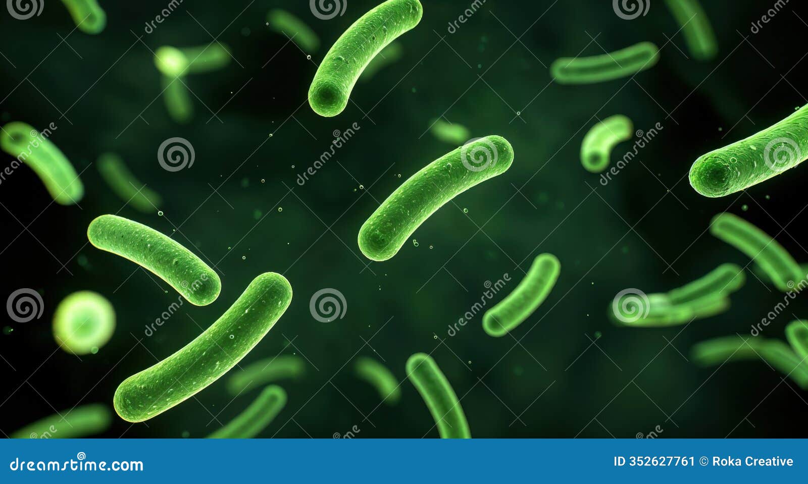 "Microscopic Glow: Illuminating Bacterial Life" Stock Illustration ...