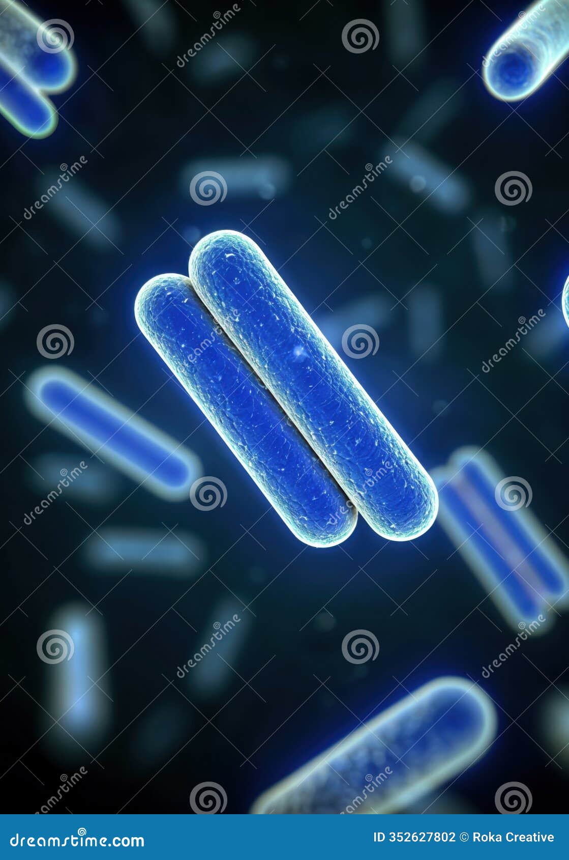 "Microscopic Glow: Illuminating Bacterial Life" Stock Illustration ...