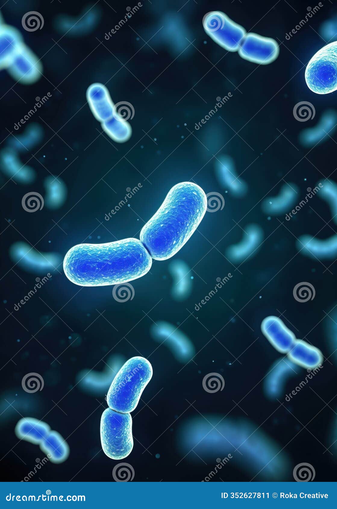 "Microscopic Glow: Illuminating Bacterial Life" Stock Illustration ...