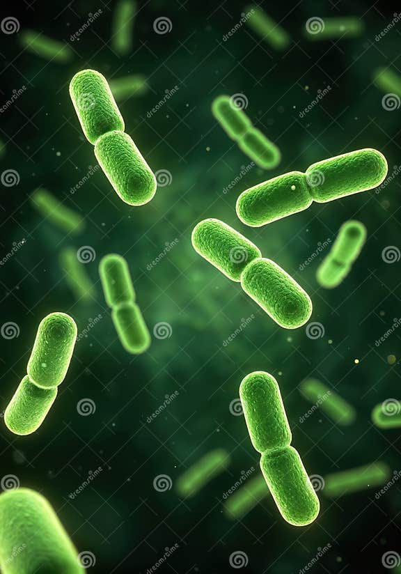 "Microscopic Glow: Illuminating Bacterial Life" Stock Illustration ...