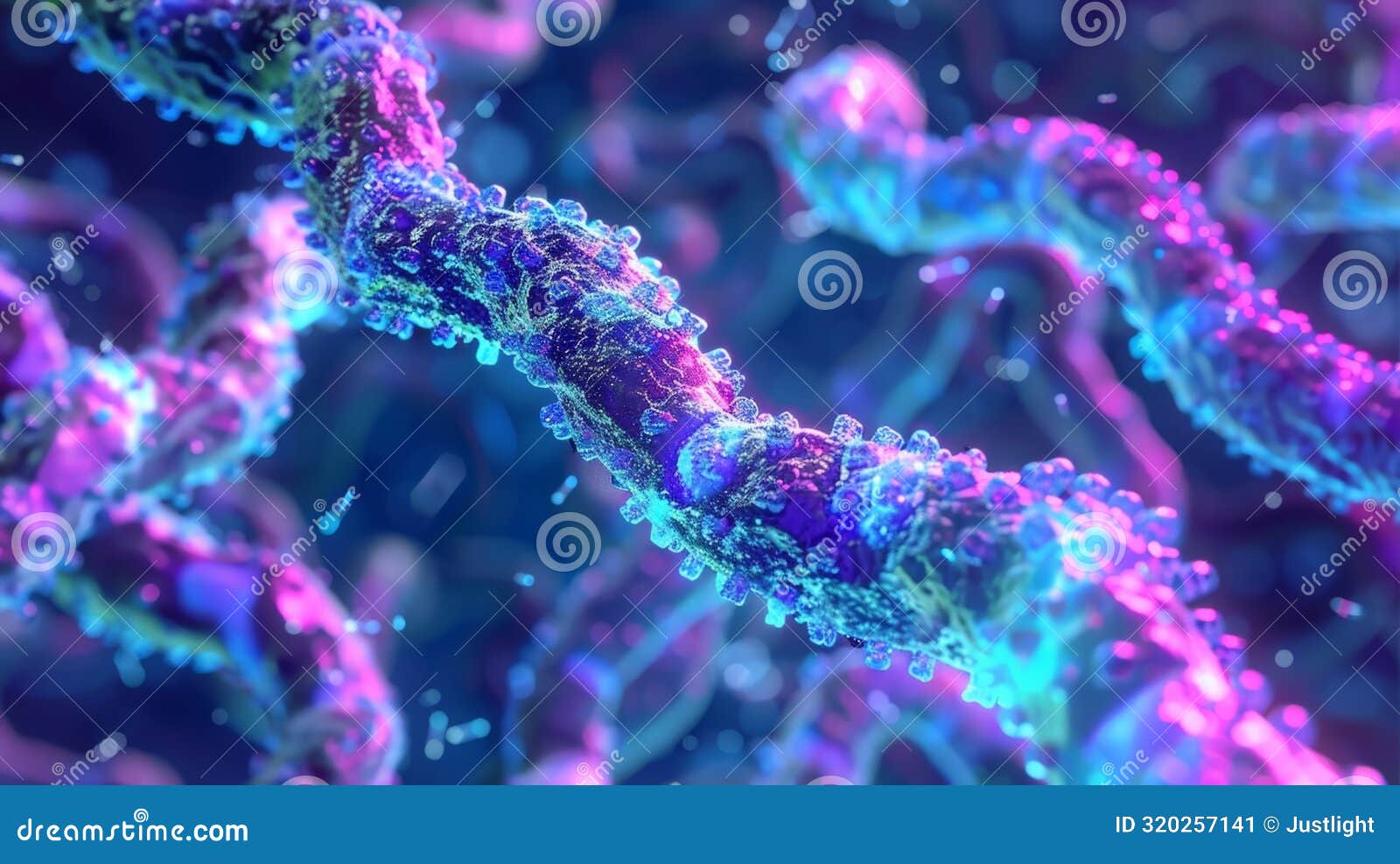 Microscopic Illustration of DNA Coiling into Chromosomes during Cell ...