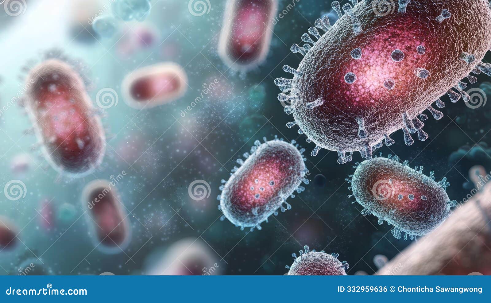 Microscopic Image of Bacteria Cells, Highlighting Their Structure and ...