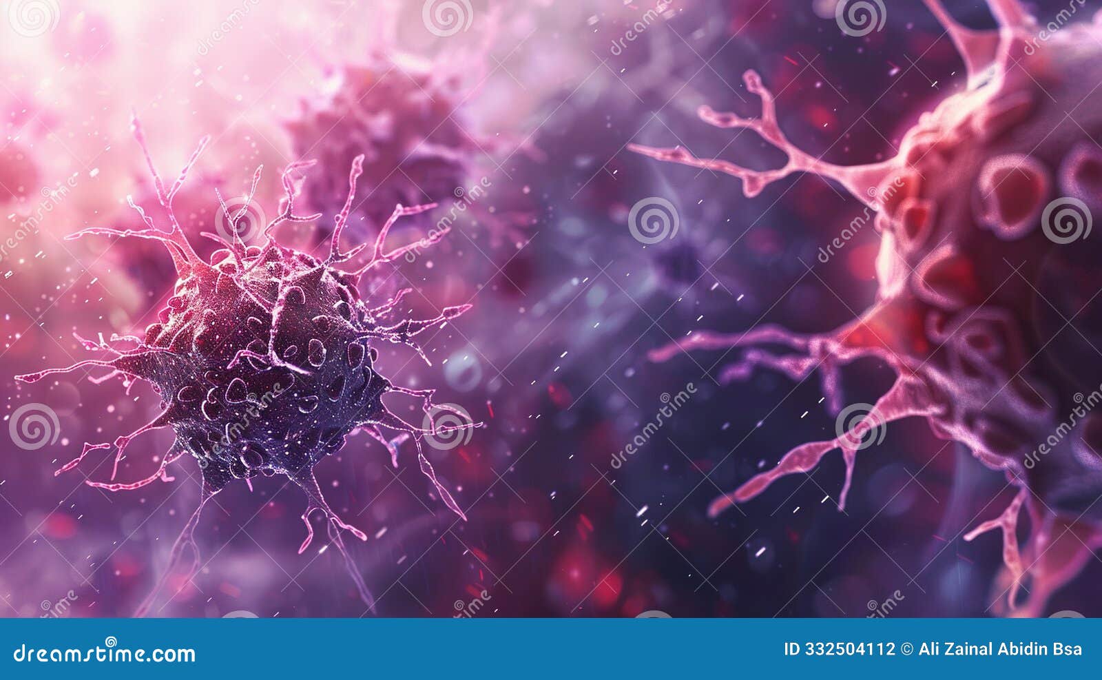 Cancer Cell Under Microscope Stock Illustration - Illustration of ...