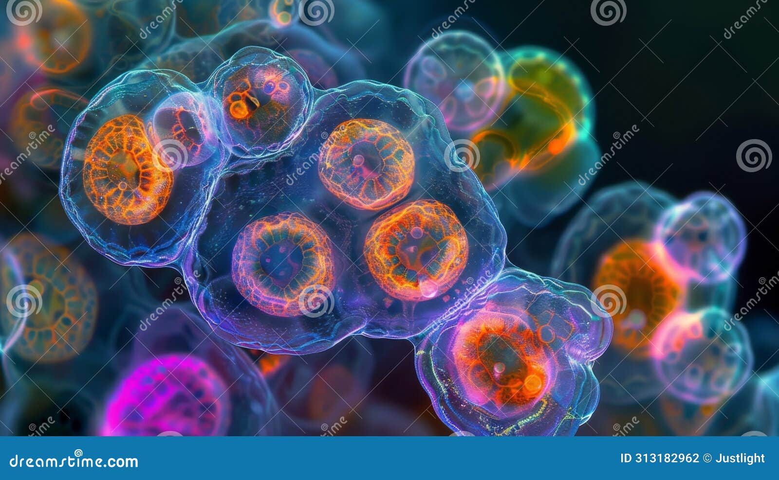 This Microscopic Image Captures a Group of Cells from a Marine Animal ...