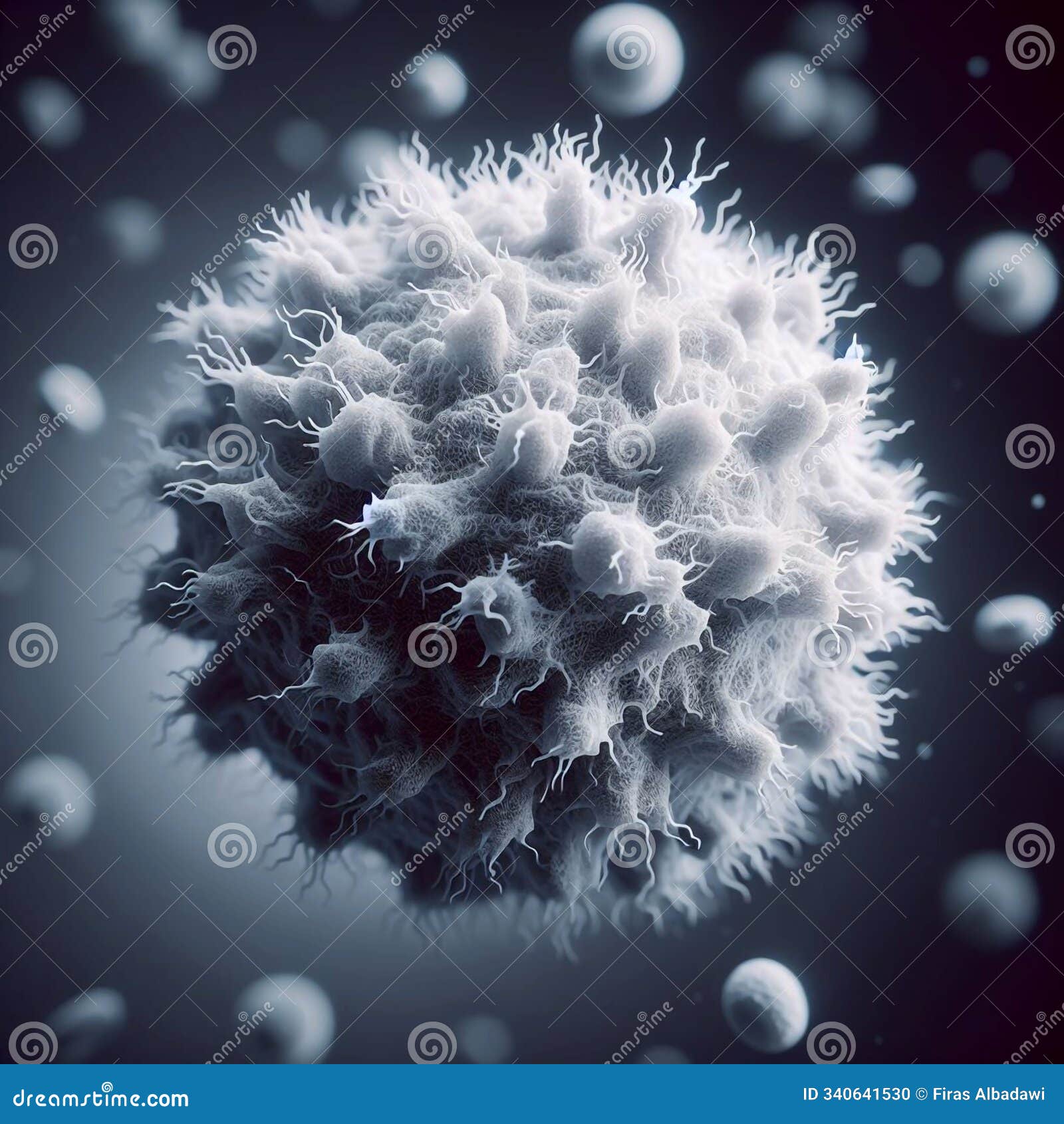 A Microscopic Image of a Cell with a Spiky, Textured Surface. Stock ...