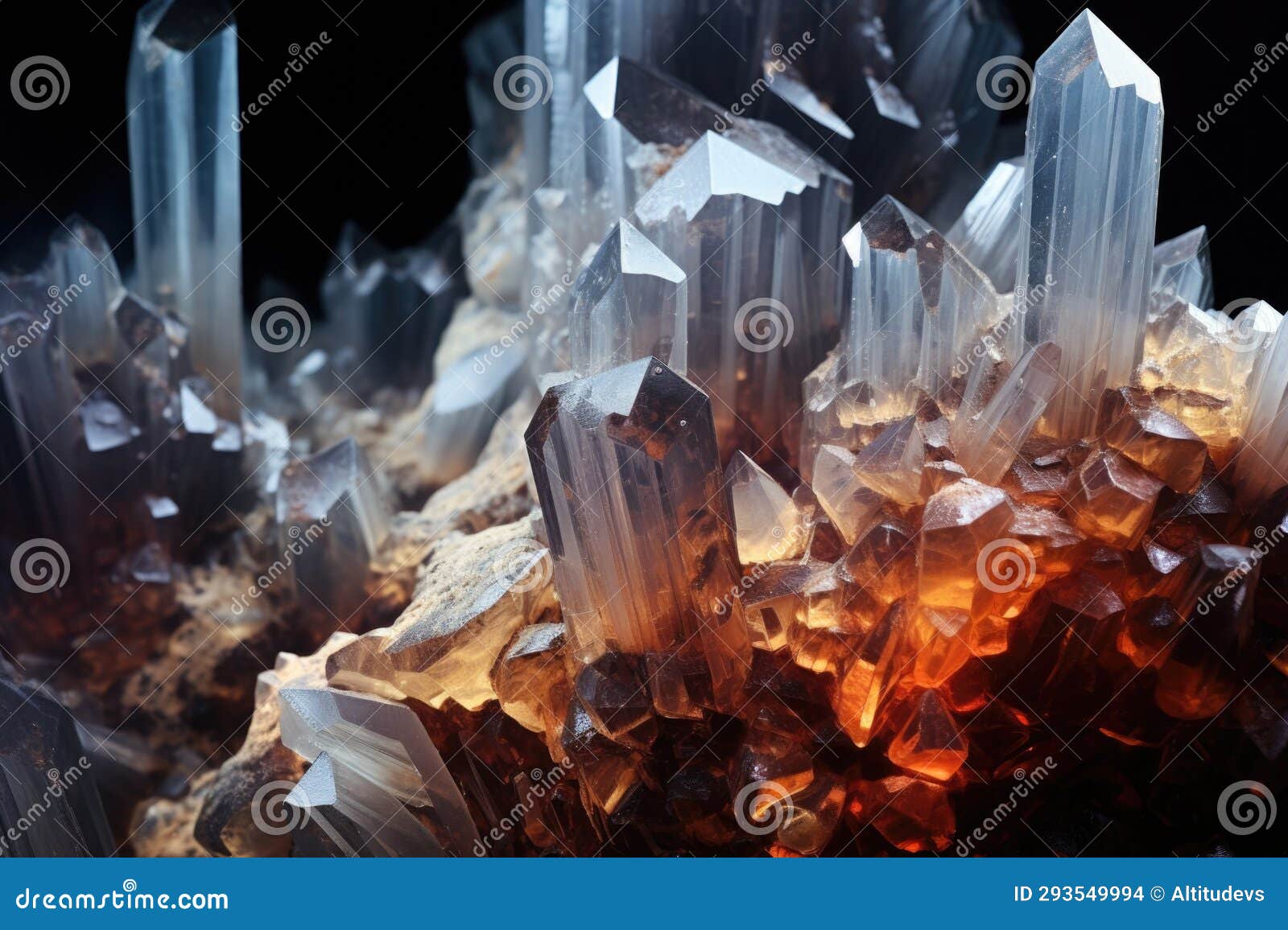 Microscopic Image of Crystal Formations Stock Illustration ...