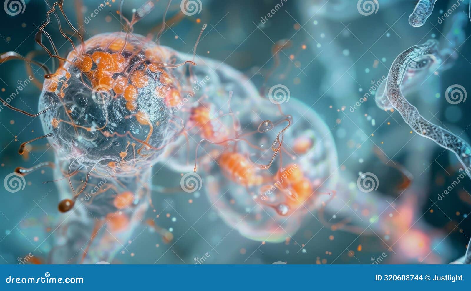 A Microscopic Image of a Developing Embryo with Vessels Sprouting and ...