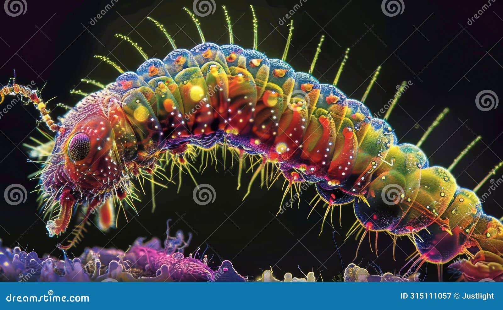 A Microscopic Image of the Digestive System of an Insect Larva Showing ...