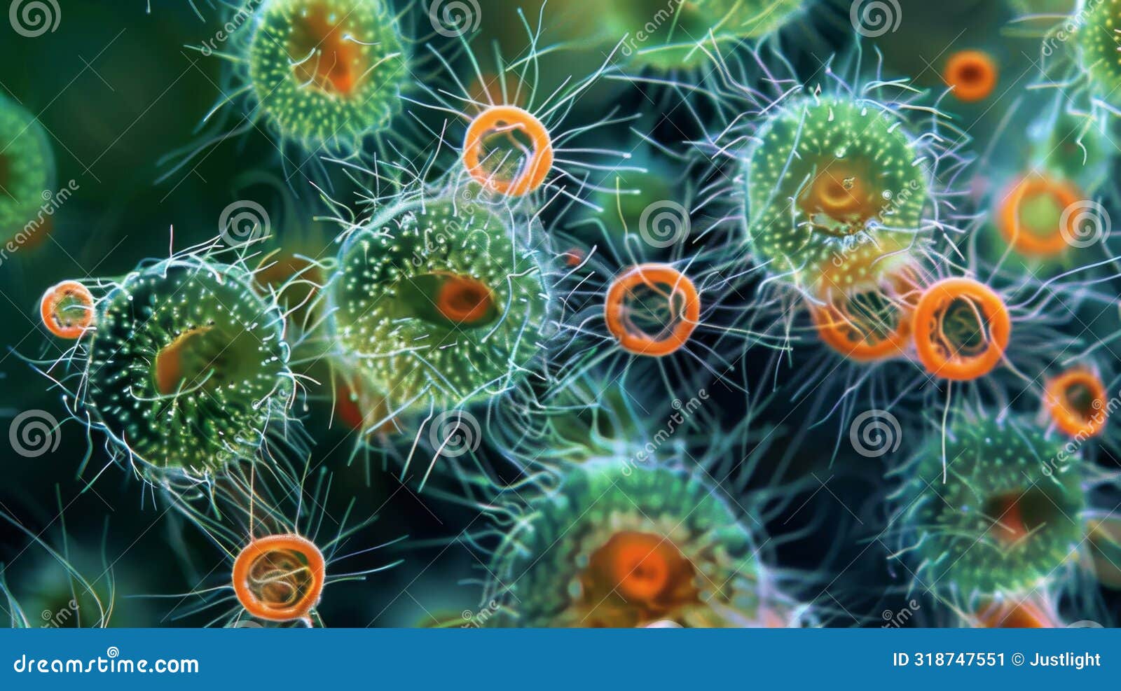 A Microscopic Image of a Diverse Group of Singlecelled Protozoa with ...