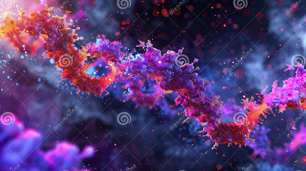 A Microscopic Image of Elongating RNA Polymerase Enzymes Creating a ...