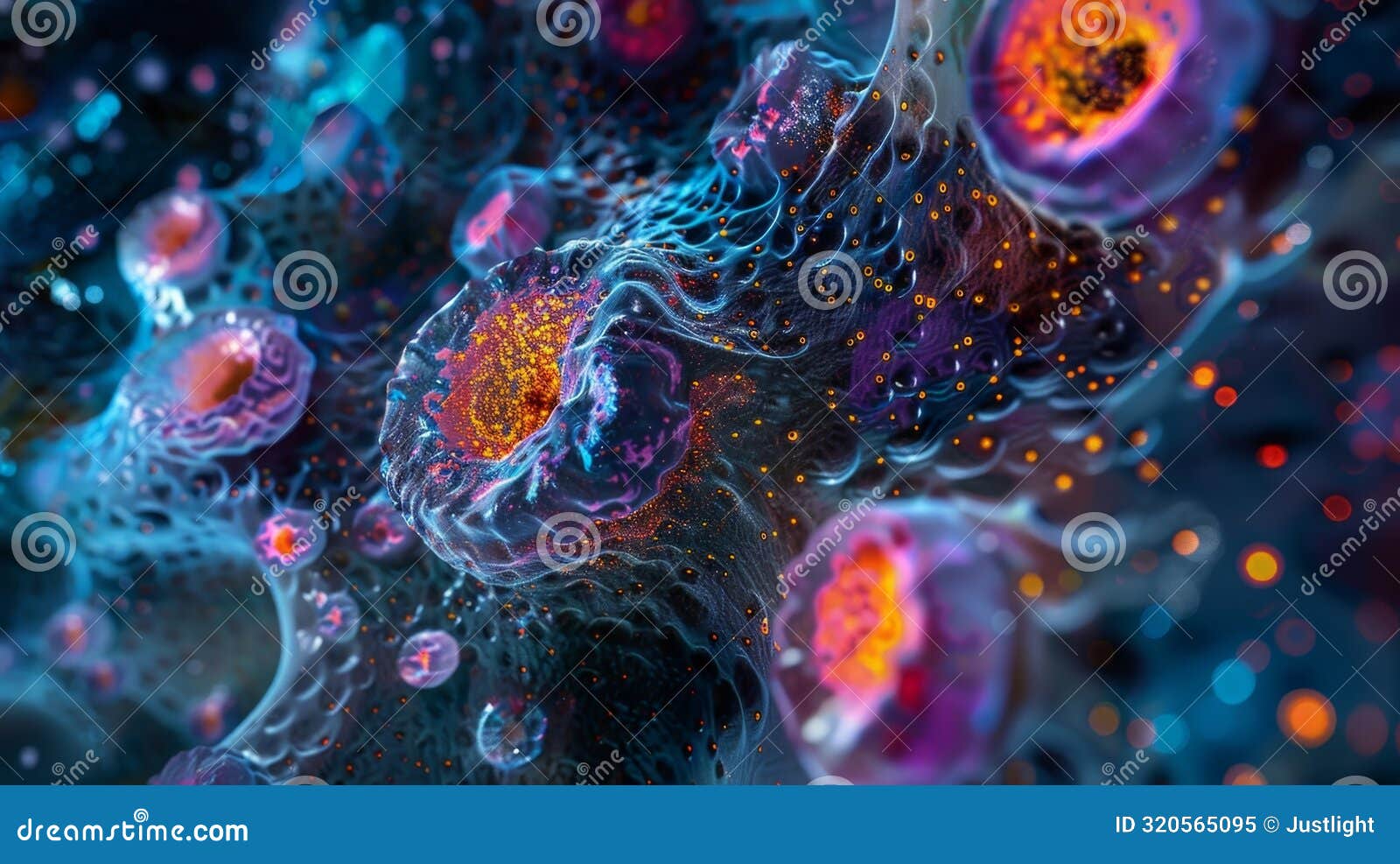 A Microscopic Image Of Endocrine Cells In The Process Of Endocytosis ...