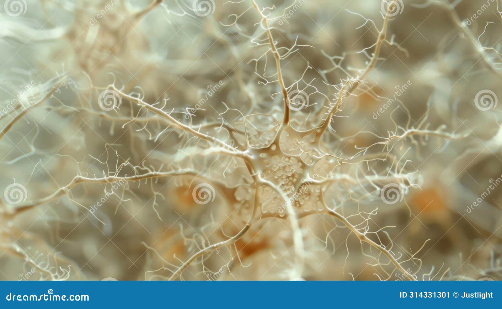 A Microscopic Image of Fungal Hyphae Spreading Outwards from a Central ...
