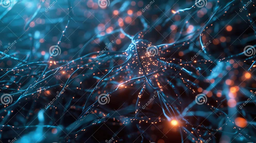 A Microscopic Image of a Group of Neurons Stock Image - Image of ...