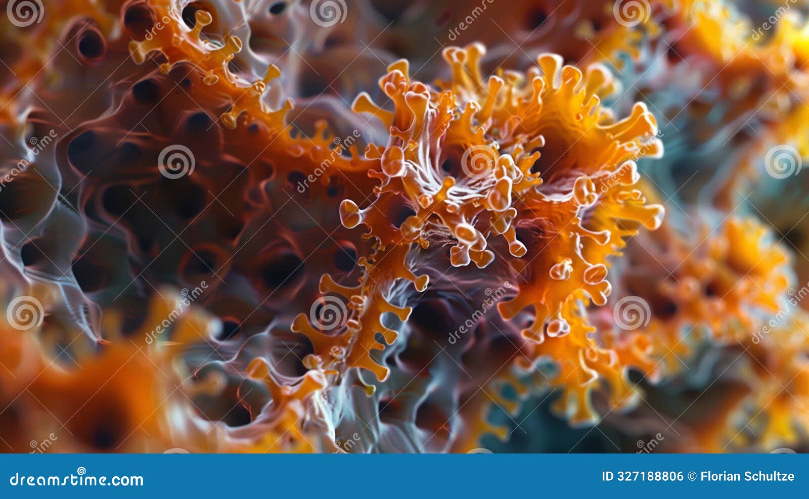 Microscopic Image Of A Neuron Cell With Complex Branching Axons Royalty ...