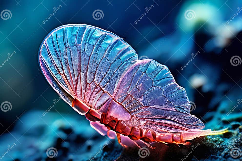 Microscopic Image of an Insect Wing Stock Illustration - Illustration ...
