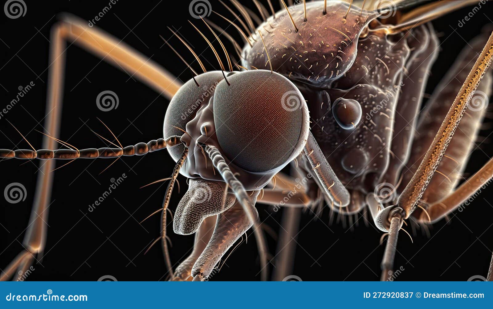 Microscopic Image of a Mosquito Generative AI Illustration Stock ...