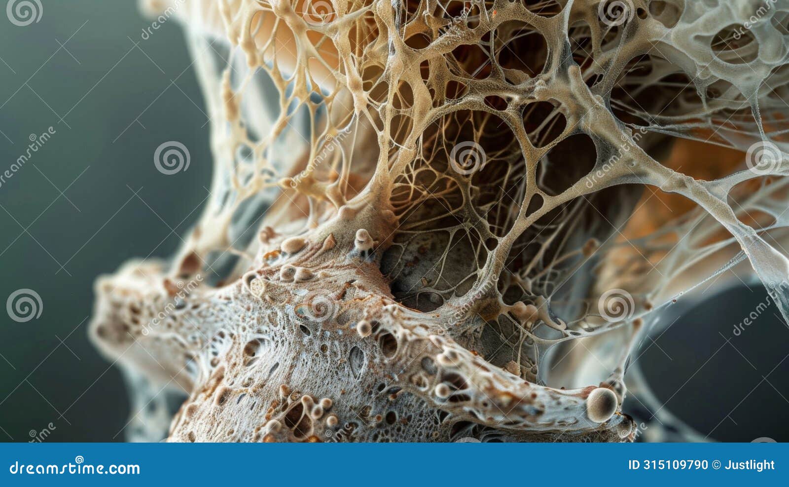 A Microscopic Image of a Mushroom Stem with the Mycelium Network ...