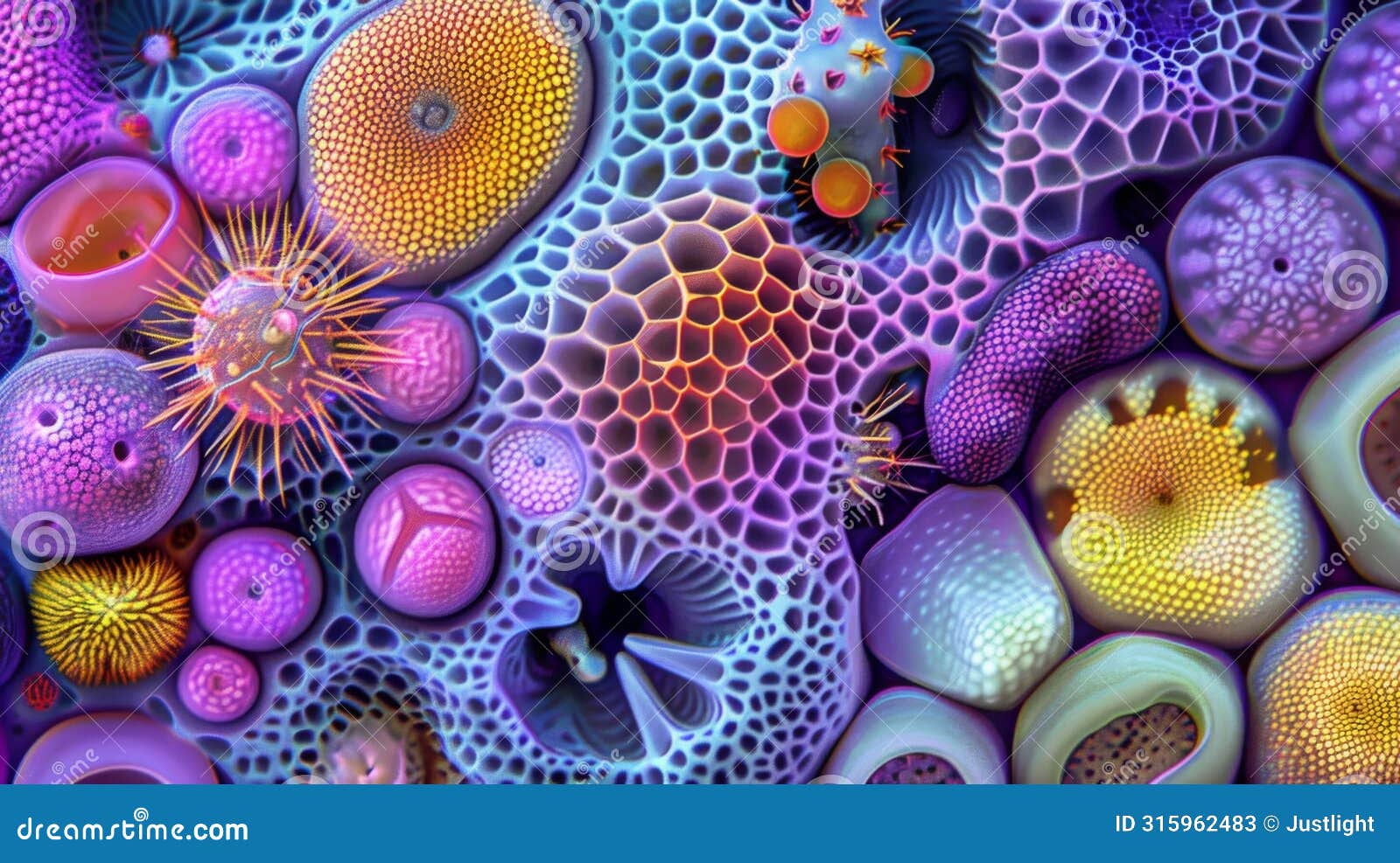 A Microscopic Image of Pollen Grains in Different Shapes Sizes and ...