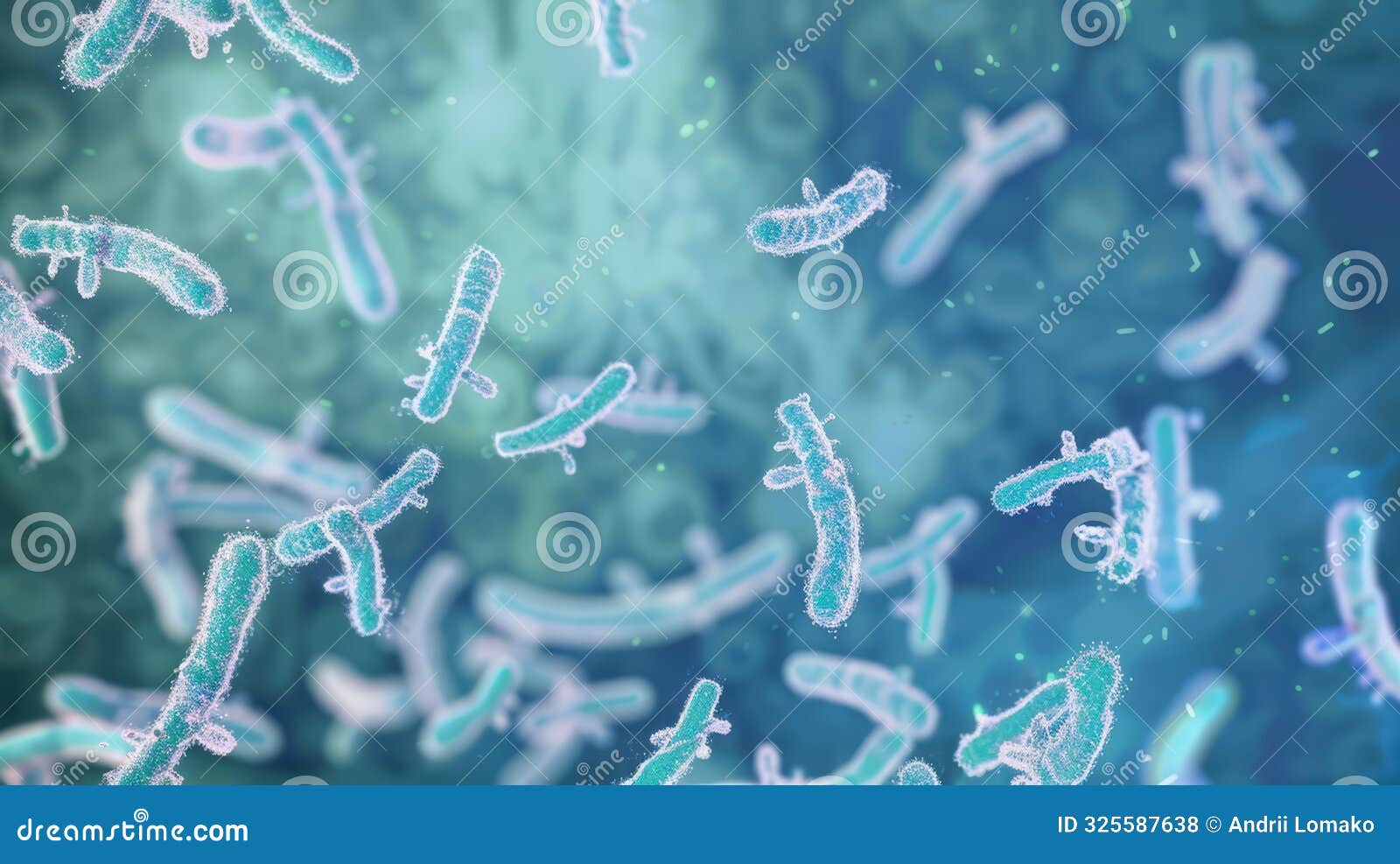 Microscopic Image of Rod-Shaped Bacteria in Blue Background Stock Photo ...