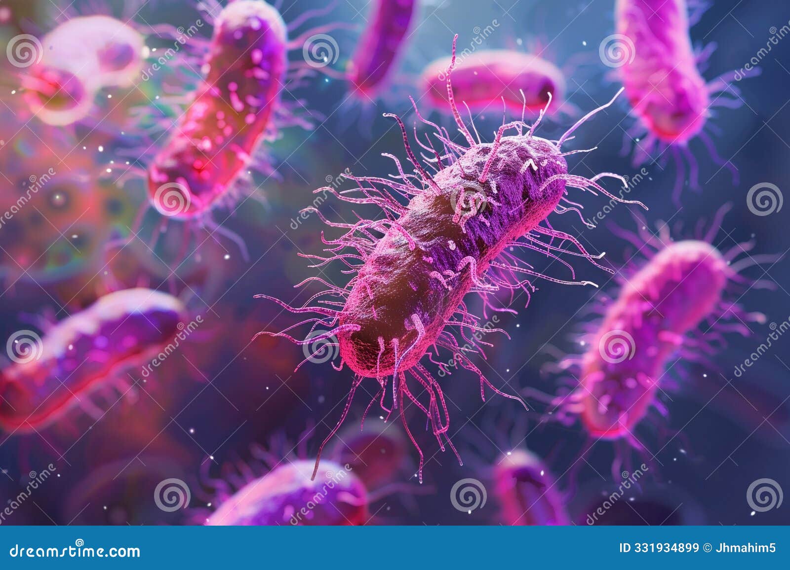 Microscopic World Bacteria Under a Microscope Stock Illustration ...