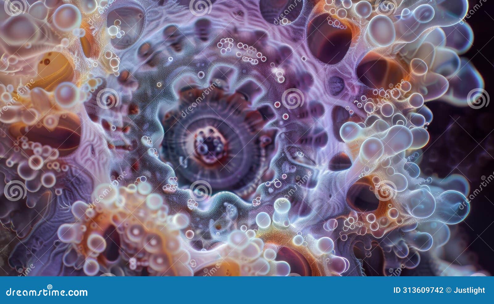 A Microscopic Image of a Single Spore Revealing Intricate Details of ...