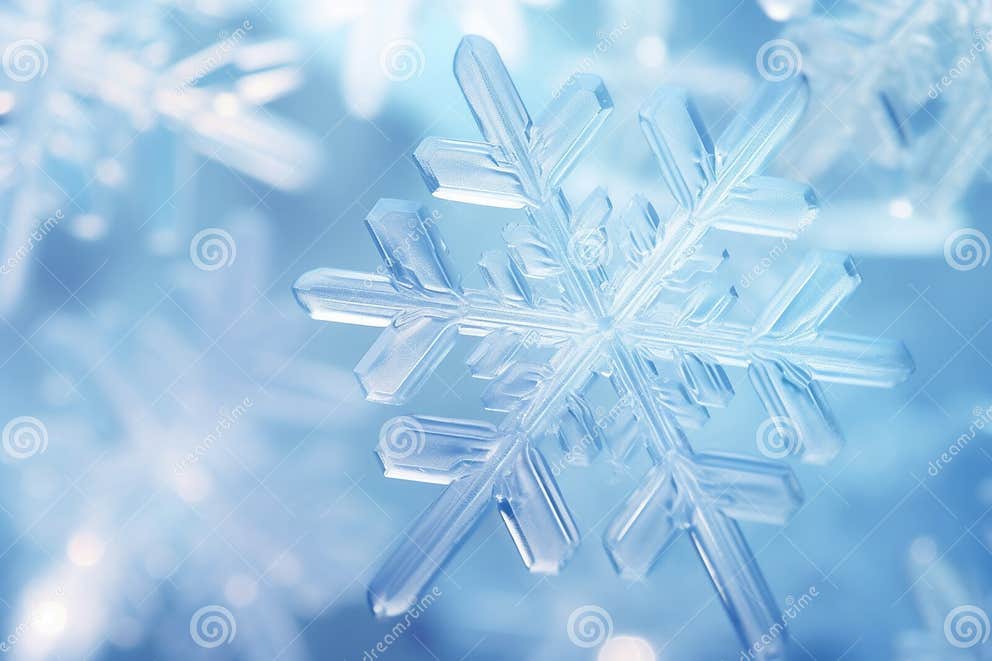 Microscopic Image of Snowflakes Stock Illustration - Illustration of ...