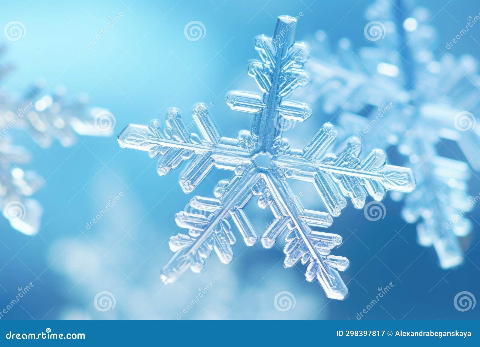 Microscopic Image of Snowflakes Stock Illustration - Illustration of ...