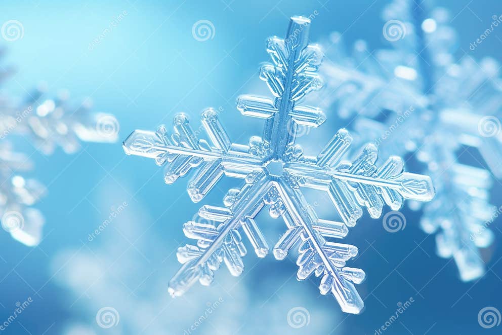 Microscopic Image of Snowflakes Stock Illustration - Illustration of ...