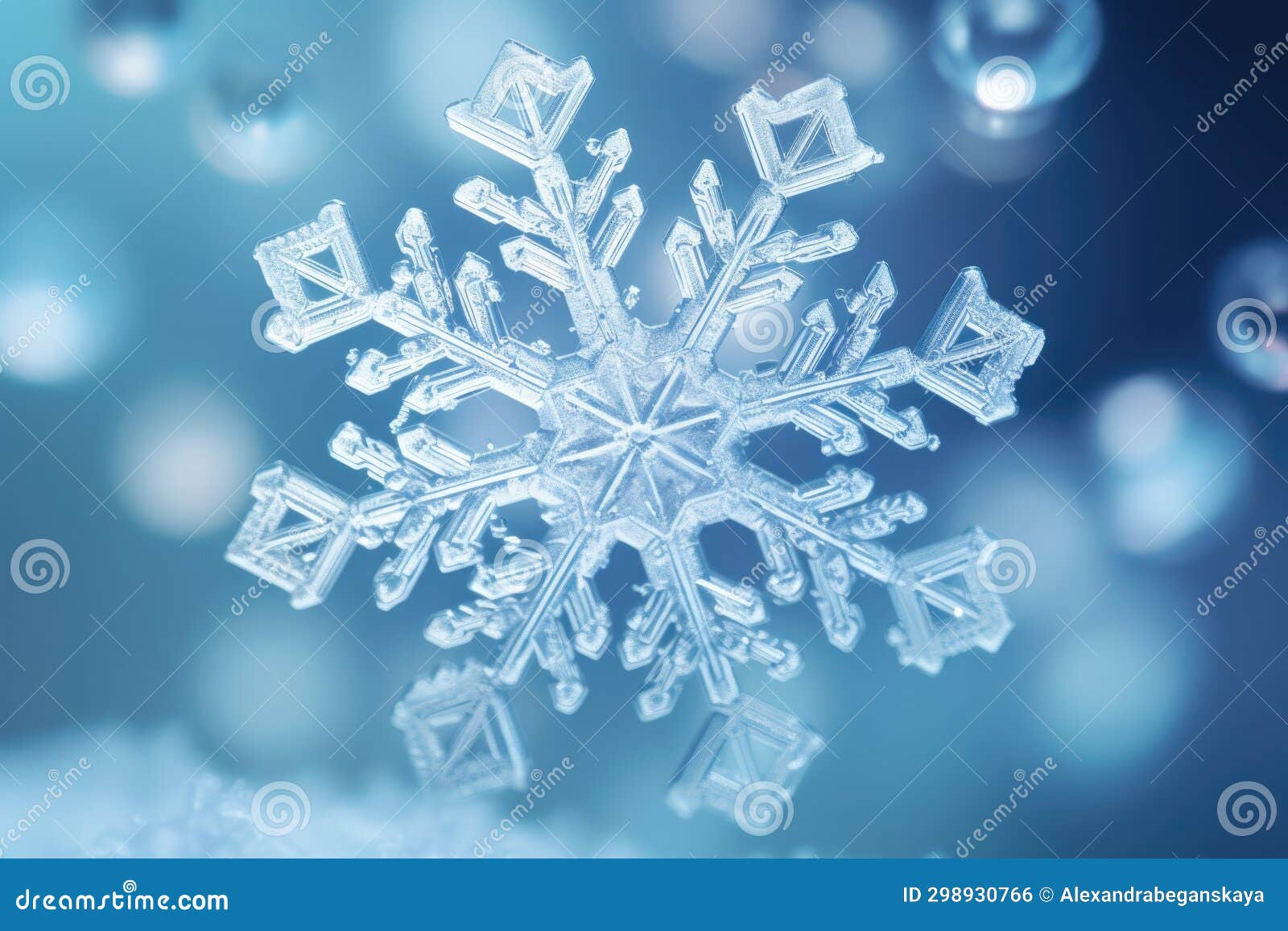 Microscopic Image of Snowflakes Stock Illustration - Illustration of ...
